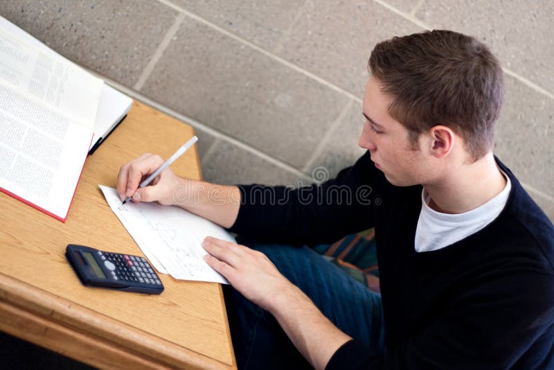 Student Doing Homework stock photo. Image of preparation - 18868358