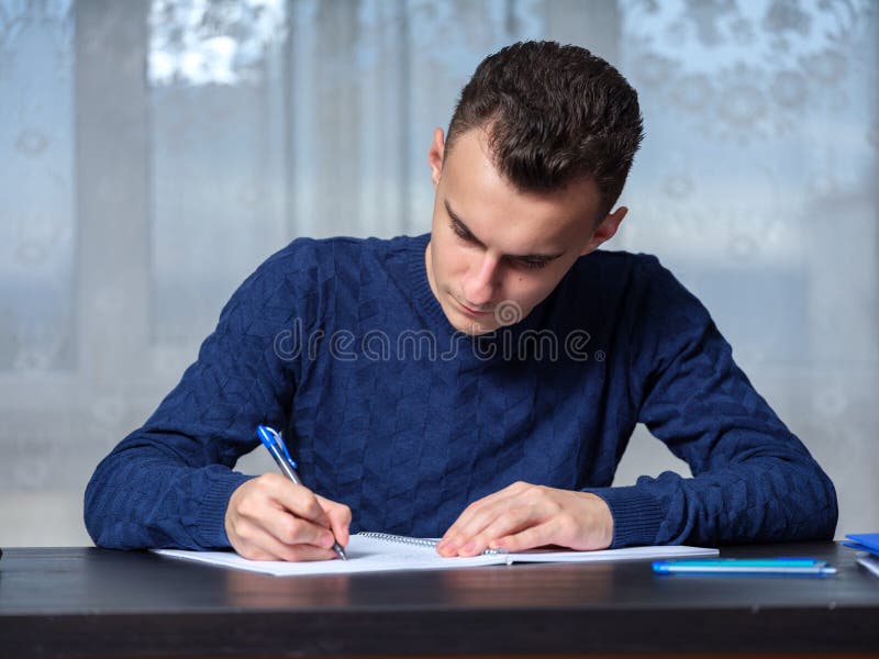 Student doing homework stock photo. Image of adolescence - 107274976