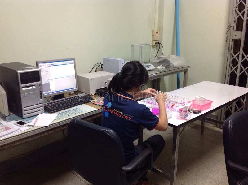 Student doing lab editorial stock image. Image of taking - 51956689