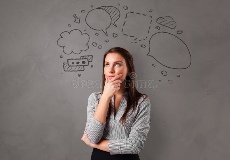 Student with Doodle Chat Concept Stock Image - Image of education, case ...