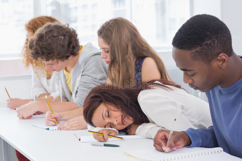 Student Dozing during a Class Stock Image - Image of fashion ...