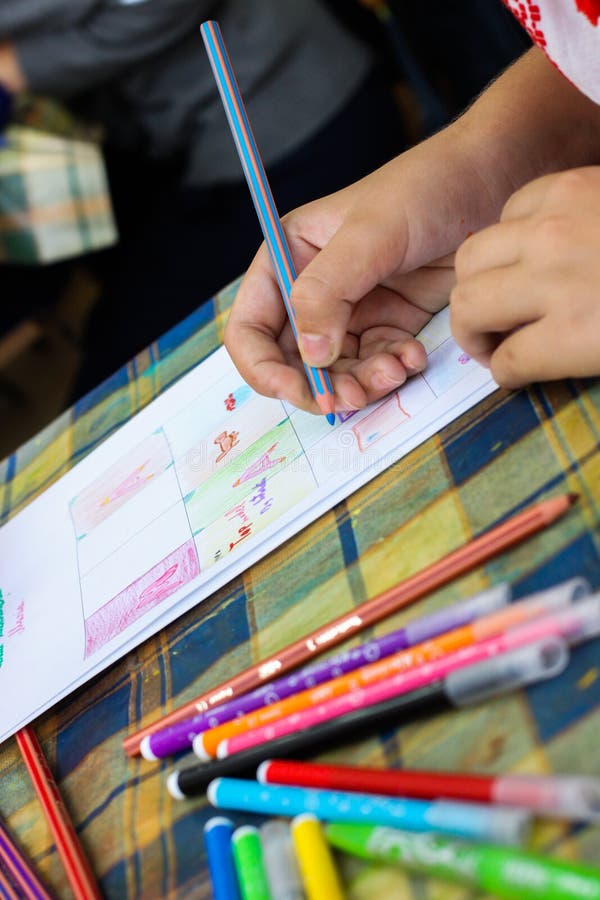 Student drawing stock image. Image of class, childhood - 28859279