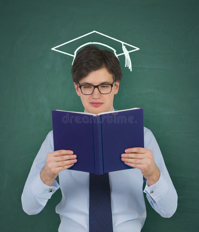 Man drawing bachelor cap stock image. Image of board - 48735231