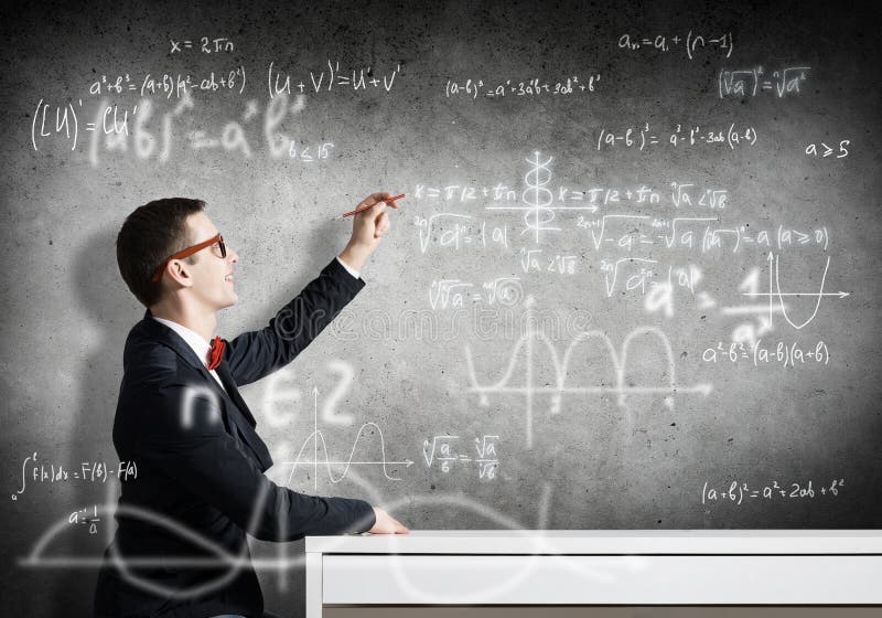 Student Drawing Science Formulas Stock Photo - Image of desk, education ...