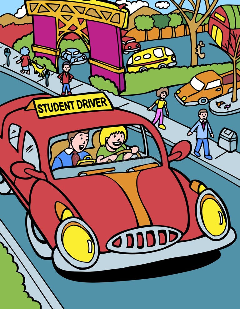 Cartoon Learner Car Driver Stock Illustrations – 360 Cartoon Learner ...