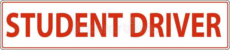 Student Driver Magnetic Car Sign, Student Driver Stock Vector ...