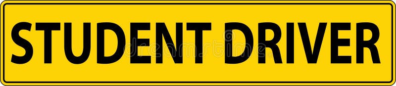 Student Driver Magnetic Car Sign, Student Driver Stock Vector ...
