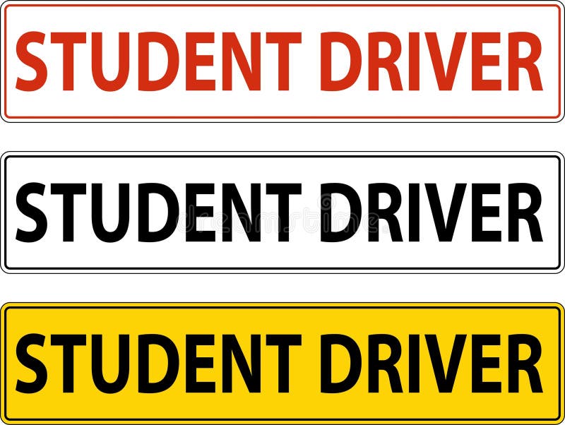 Student Driver Magnetic Car Sign, Student Driver Stock Vector ...