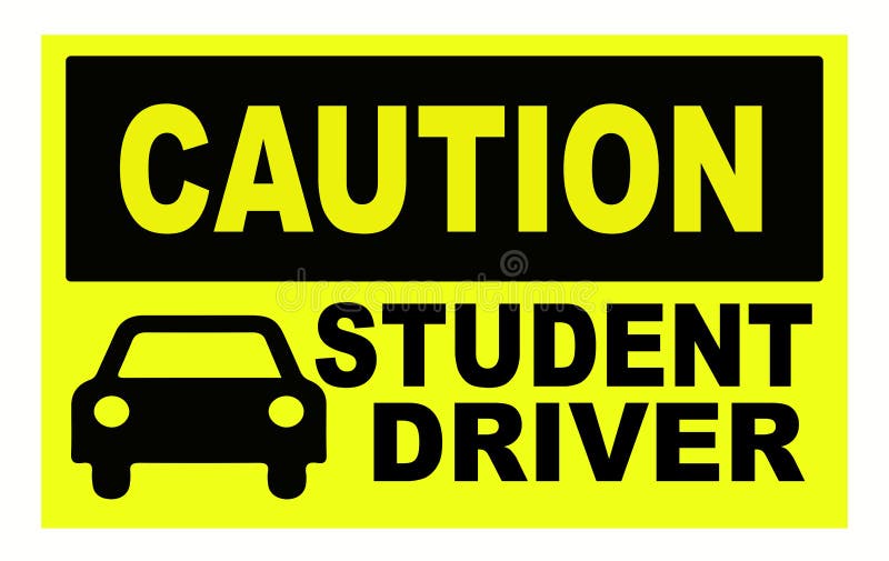 Student Driver Sign, Vector Illustration Stock Vector - Illustration of ...