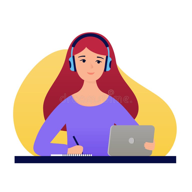 Student Headphones Stock Illustrations – 4,559 Student Headphones Stock ...