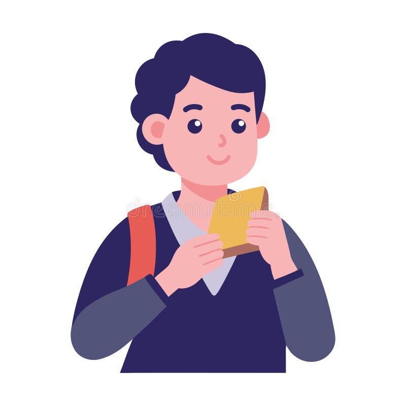 Student Eating Snack Icon stock illustration. Illustration of school ...