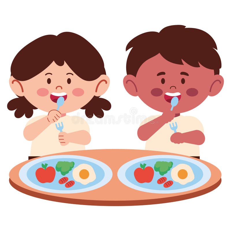Cartoon Eating Lunch 17 Kids Eating Lunch In School Cartoon Stock