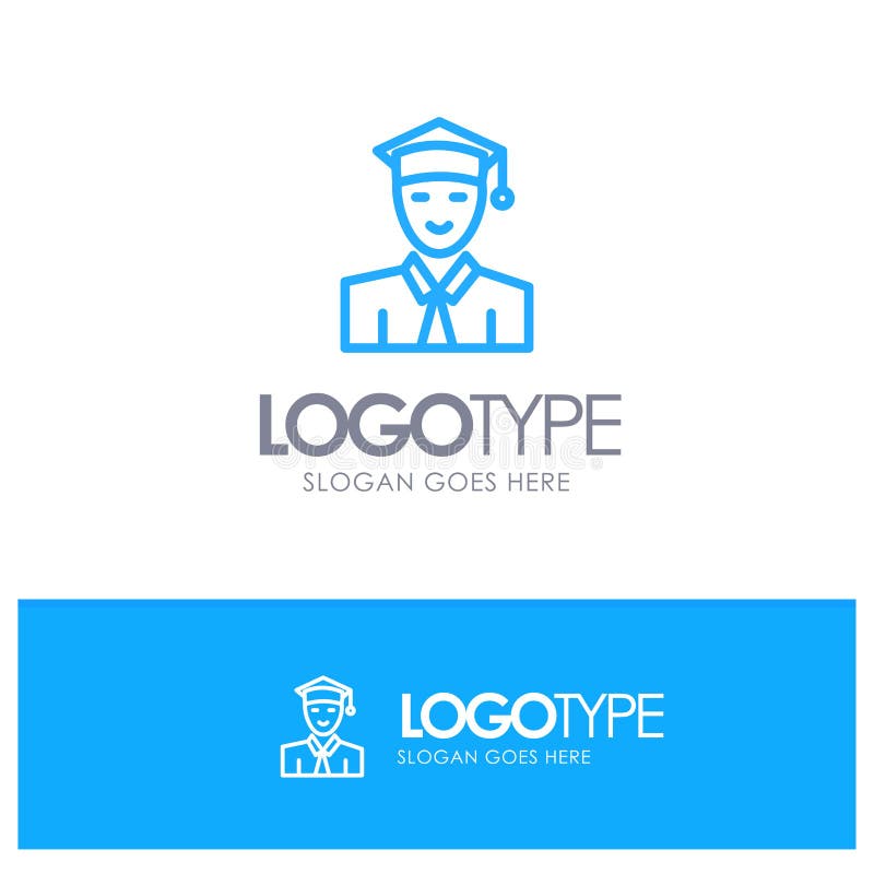 Student, Education, Graduate, Learning Blue Logo Line Style Stock ...