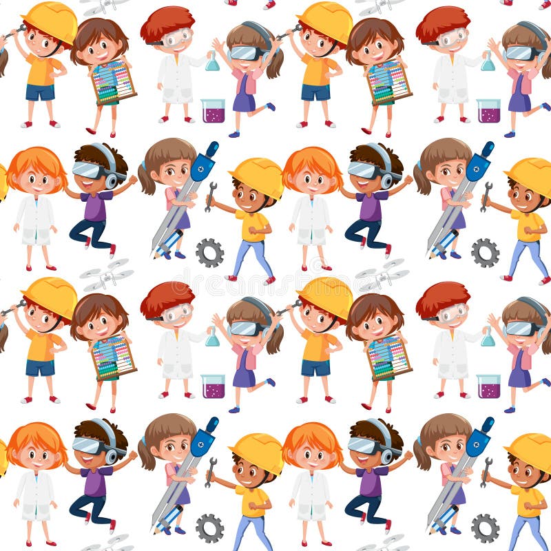 Group of Student Learning Math Stock Vector - Illustration of study ...