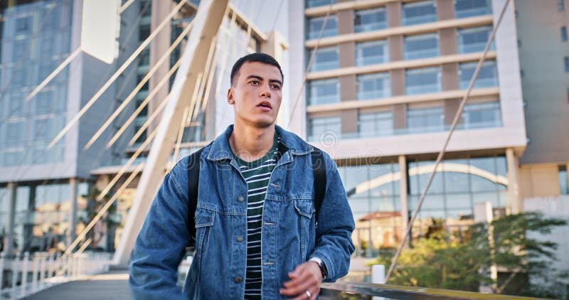 Student, Education and Walking with Man on Campus for Learning, Future ...