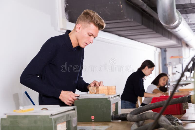 Student Engaged in Architectural Modeling Stock Image - Image of bureau ...
