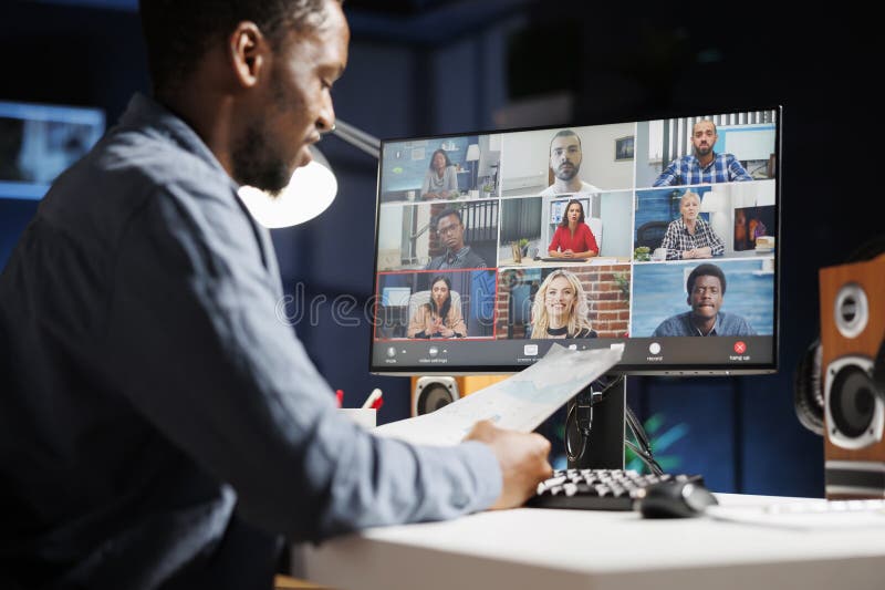 Student Engaged in Online Distance Learning Program Stock Photo - Image ...