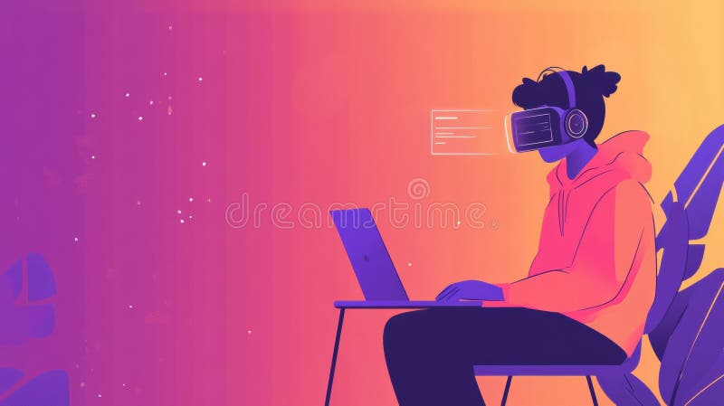 Student Engages Virtual Learning Ai Technology Enhanced Education ...