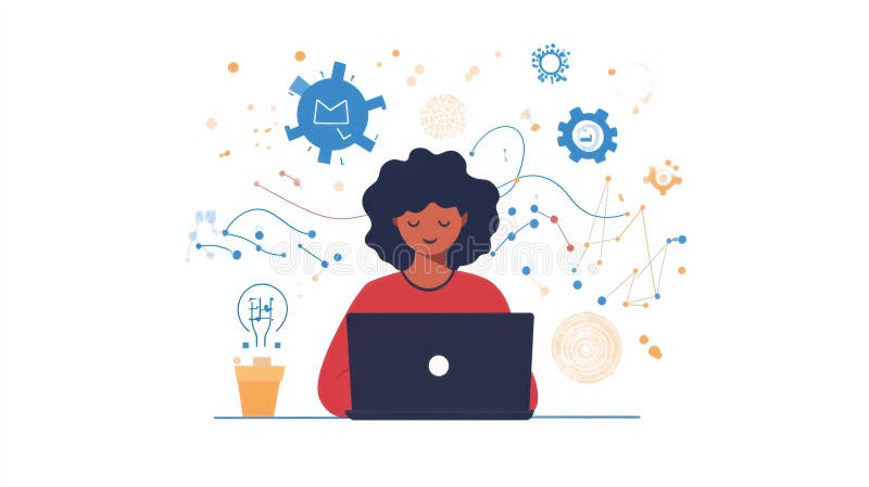 Student Engages in Virtual Learning with AI Tools while Working on a ...