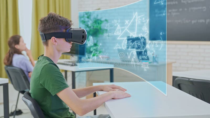 Student Engaging with Complex Mathematical Concepts in VR Stock Image ...