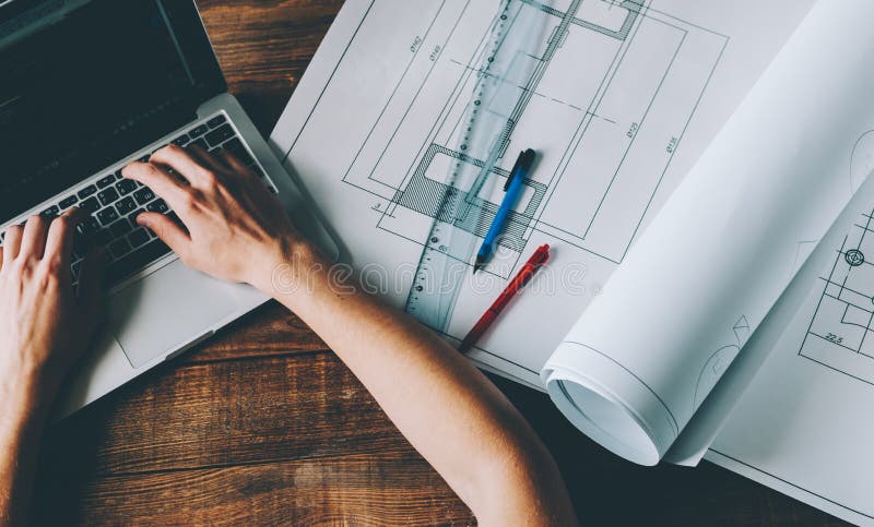 Student Engineer Workplace stock photo. Image of hardhat - 95464714