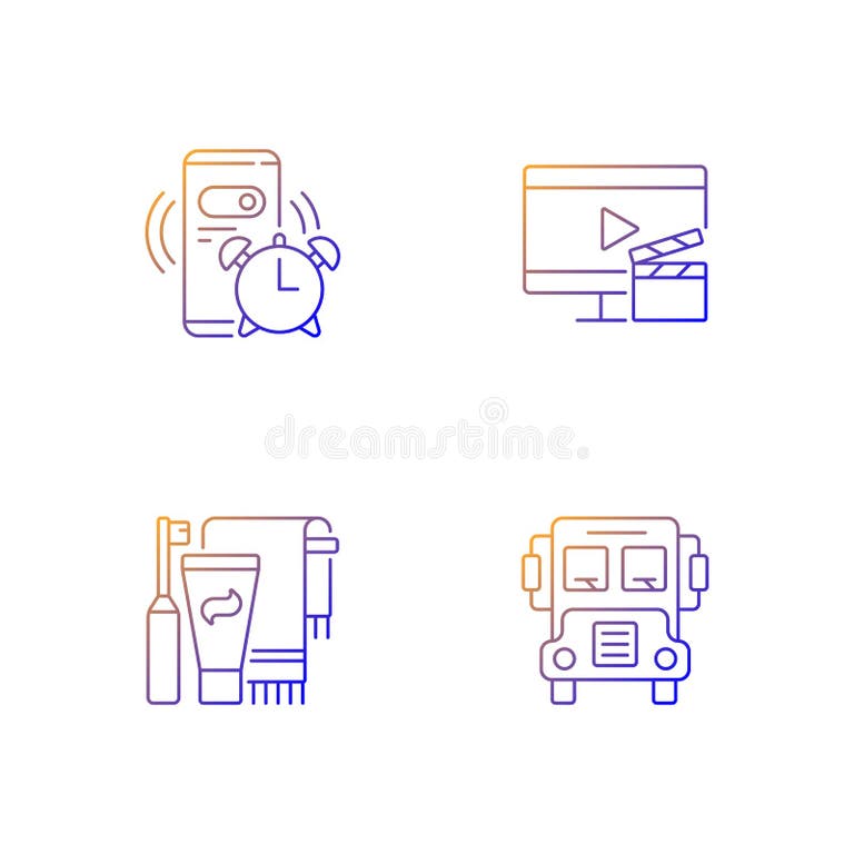 Everyday Routine Line Art Icons Stock Illustrations – 83 Everyday ...