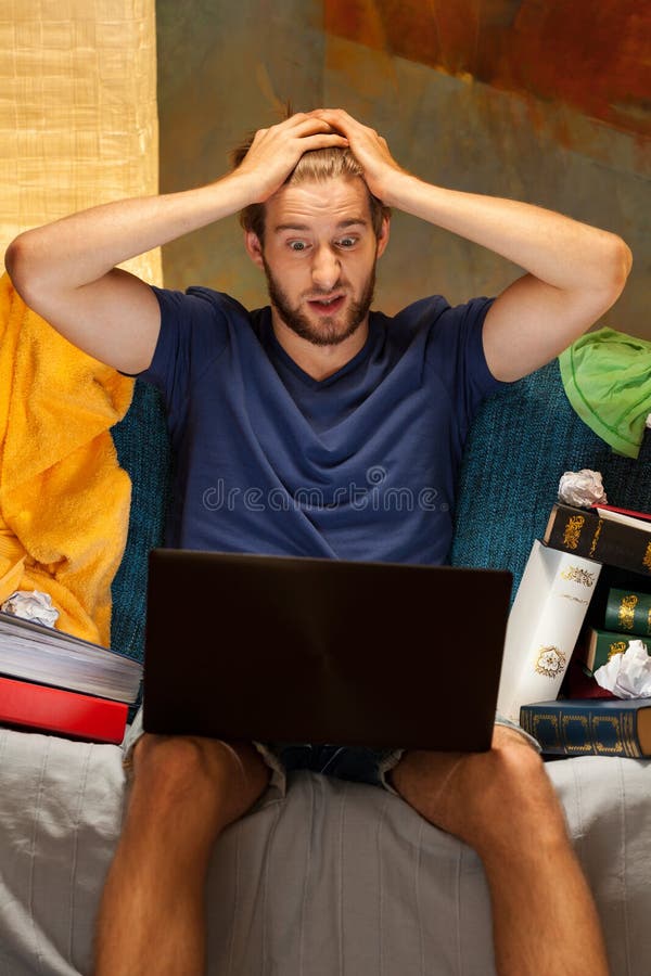 Student before exam stock image. Image of shock, learn - 44718443