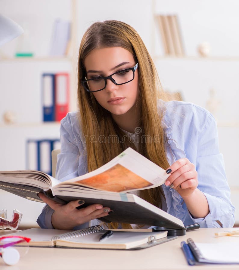 Student Examining Animal Skeleton in Classroom Stock Image - Image of ...