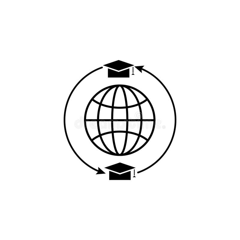 Student Exchange Program, Global Education Solid Flat Vector Icon ...