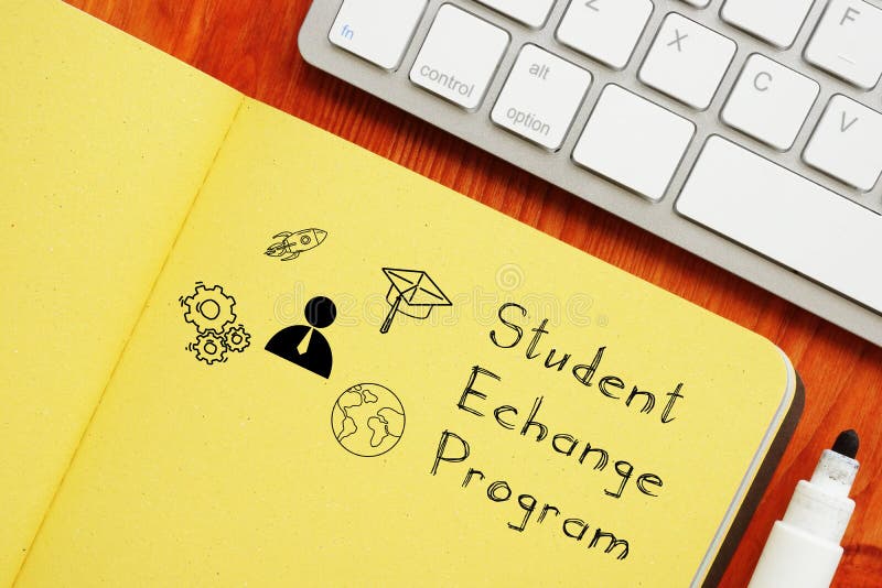 Student Exchange Program is Shown Using the Text Stock Photo - Image of ...