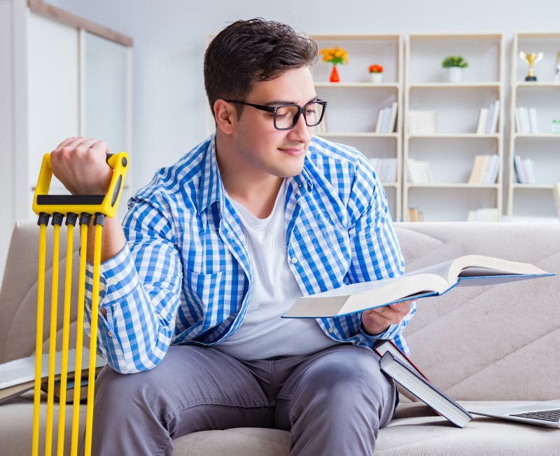 Student Exercising while Preparing for Exams Stock Photo - Image of ...