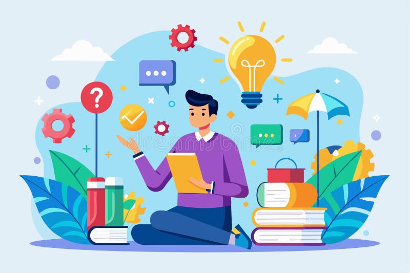 A Student Explores Critical Thinking Concepts with Books, Gears, Light ...