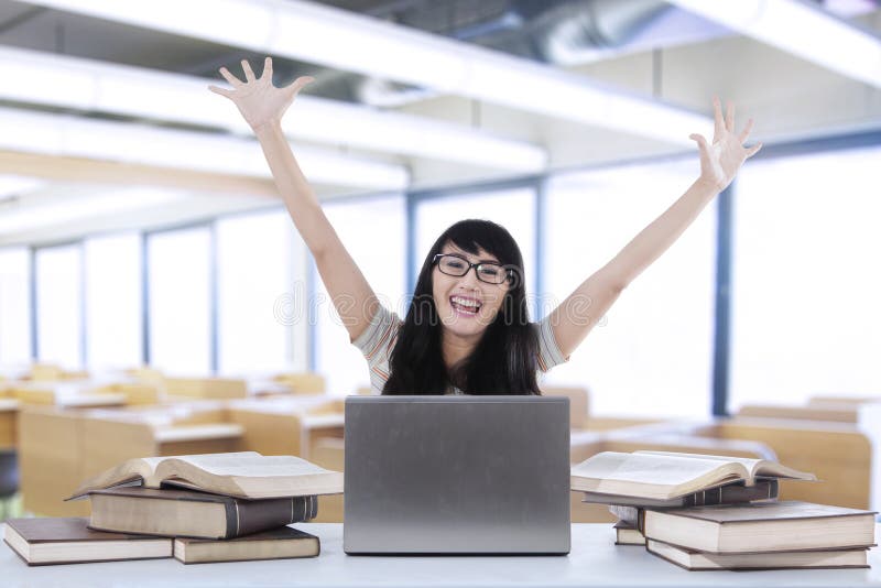 Student Expressing Happiness in the Class Stock Photo - Image of ...