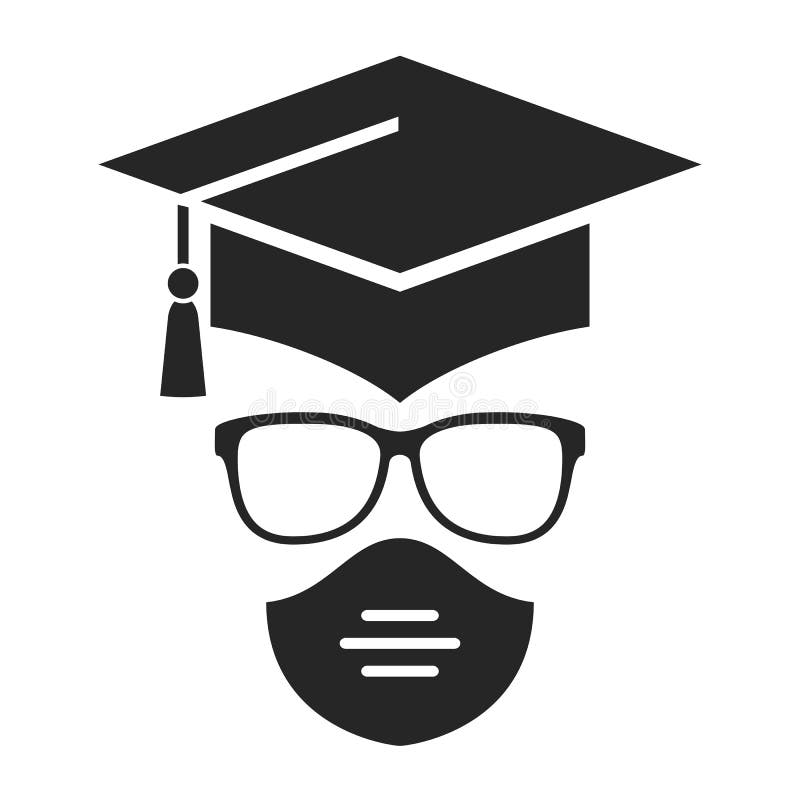 Student Face with Medical Mask Stock Vector - Illustration of education ...