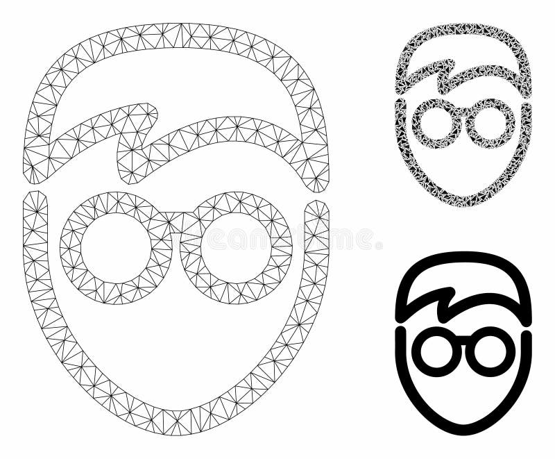 Student Face Vector Mesh 2D Model and Triangle Mosaic Icon Stock Vector ...