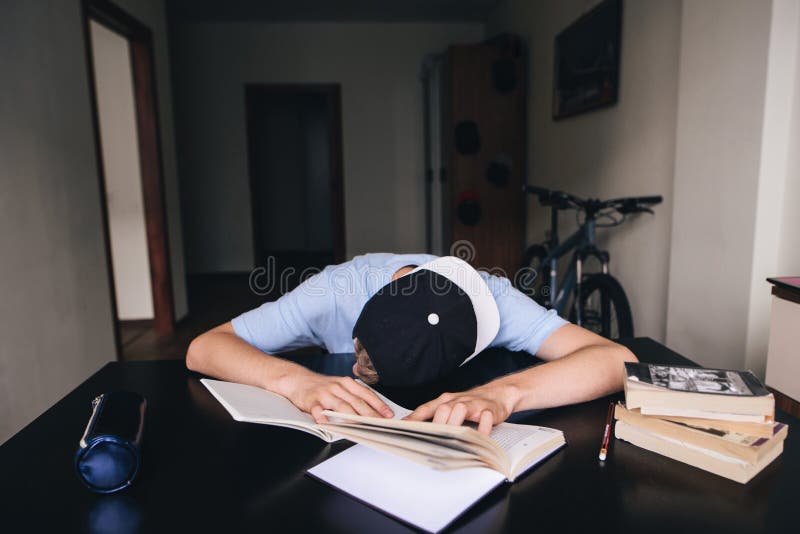 Teenage Guy Asleep His Desk Clipart Stock Photos - Free & Royalty-Free ...