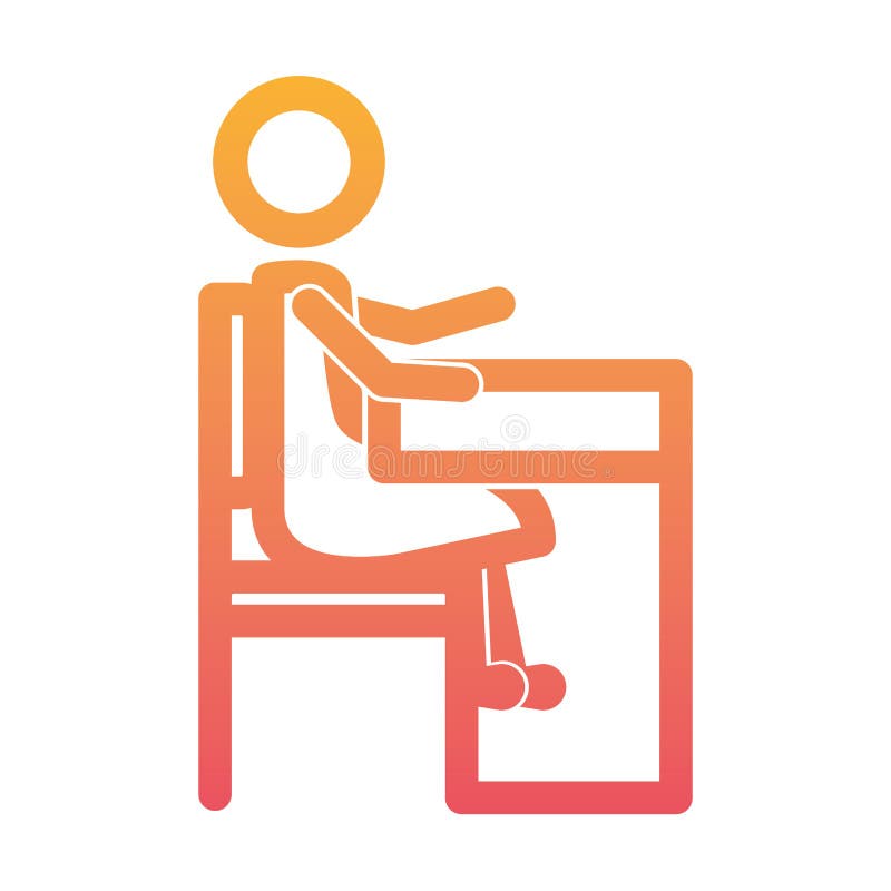 Student Figure Silhouette in the Seat Stock Vector - Illustration of ...