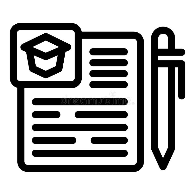 Student Filling University Application Form Icon Stock Illustration ...