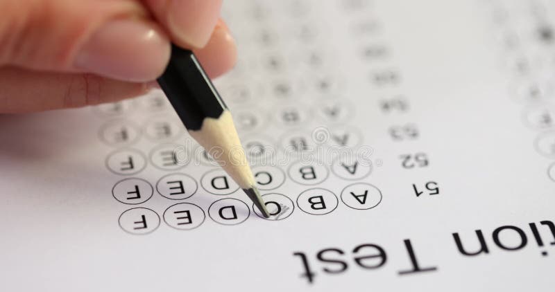 Student Fills Out Exam Test on Answer Sheet Stock Footage - Video of ...