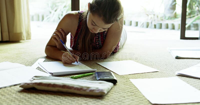 Student, Floor and Writing Study Work Home for Learning Notebook ...