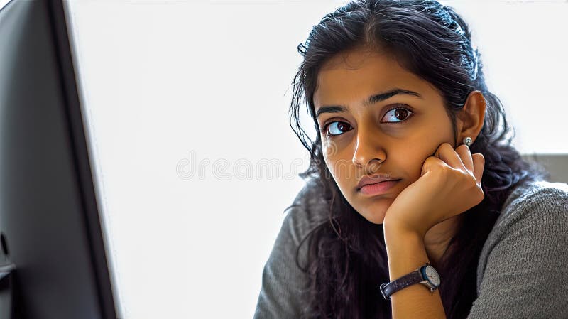 Student Focused on Work while Studying at a Desk in a Bright Indoor ...