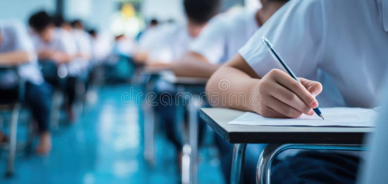 The Student Focusing Intently on Writing during an Important ...