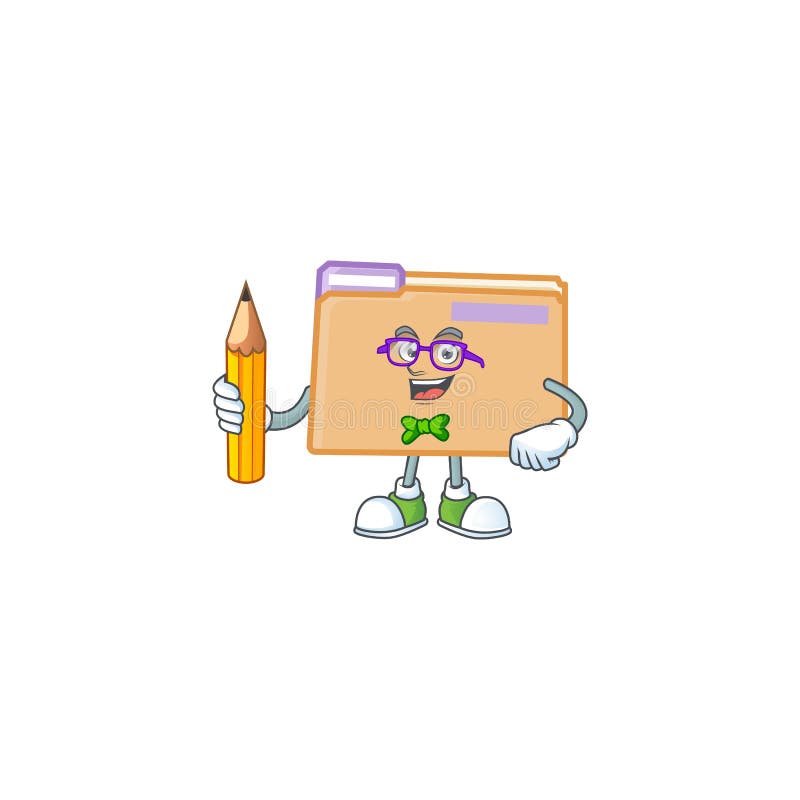 Student Folder Icon with Character the Mascot Stock Vector ...
