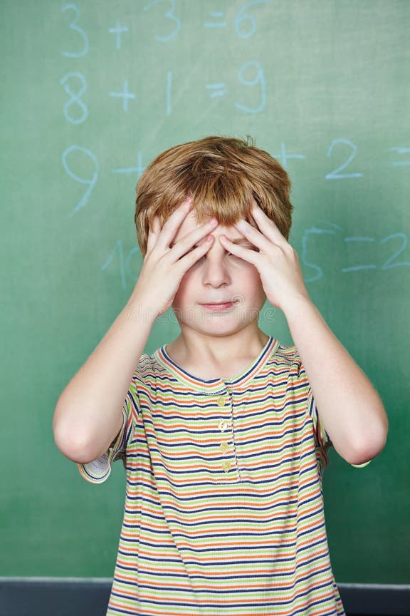 Student in Front of Chalkboard in Math Class Stock Photo - Image of ...