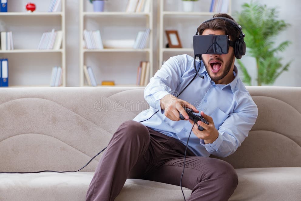 The Student Gamer Playing Games at Home Stock Photo - Image of ...