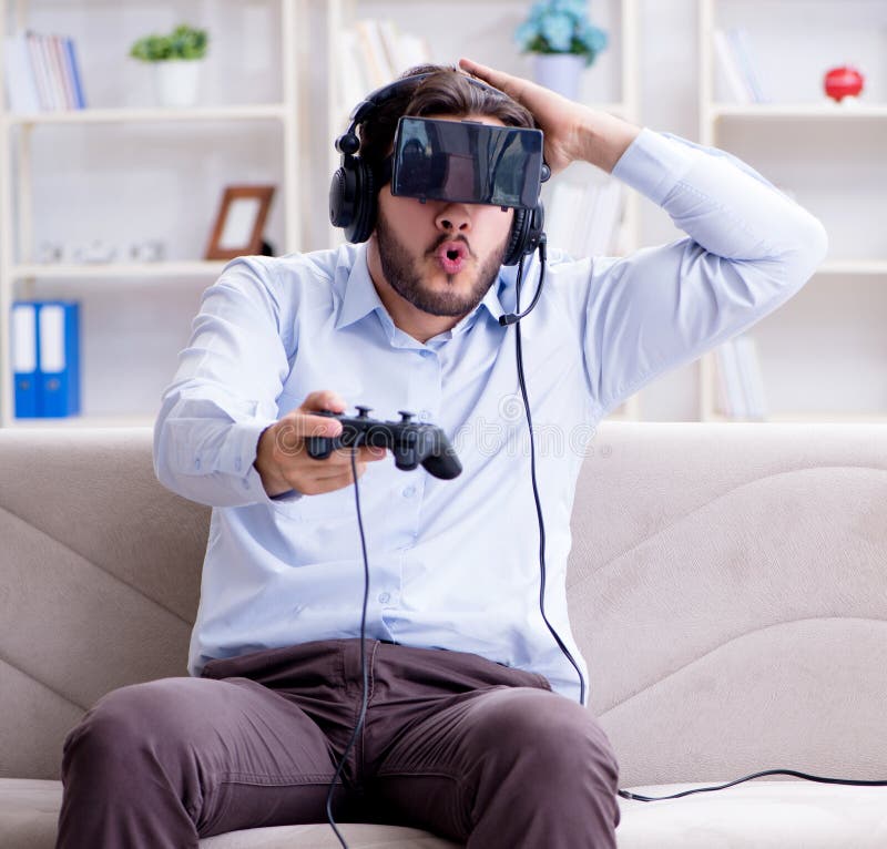 Student Gamer Playing Games at Home Stock Image - Image of play ...