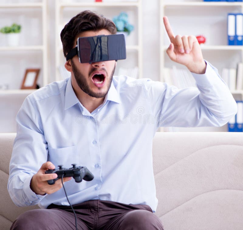 Student Gamer Playing Games at Home Stock Image - Image of game, home ...