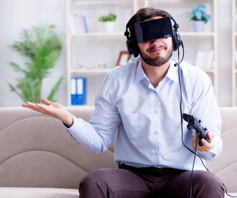 Student Gamer Playing Games at Home Stock Photo - Image of computer ...
