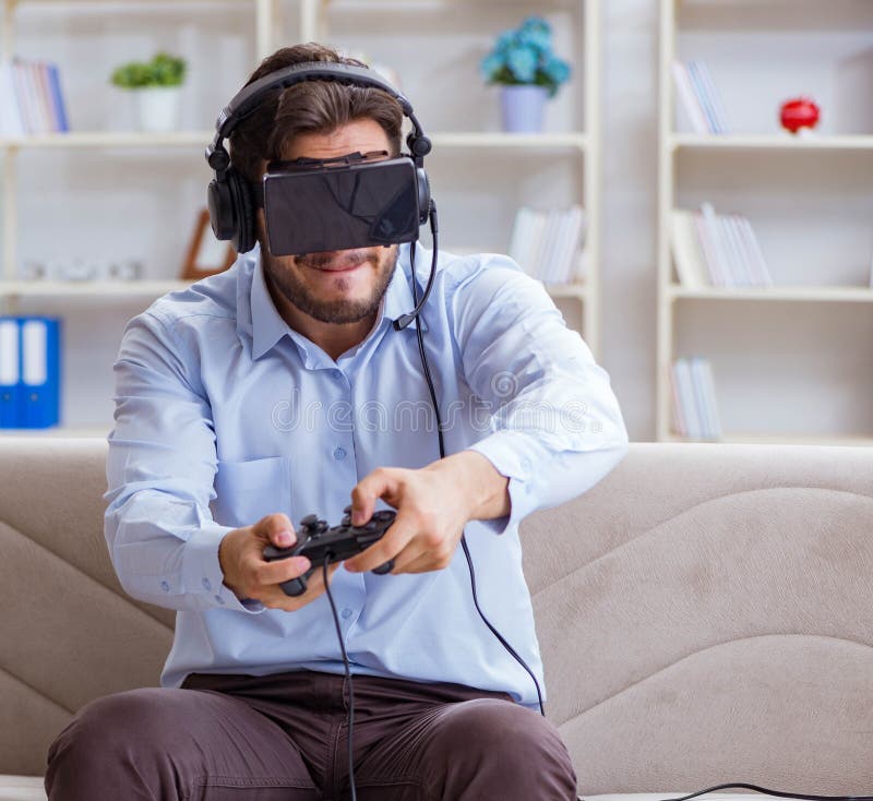Student Gamer Playing Games at Home Stock Photo - Image of playing ...