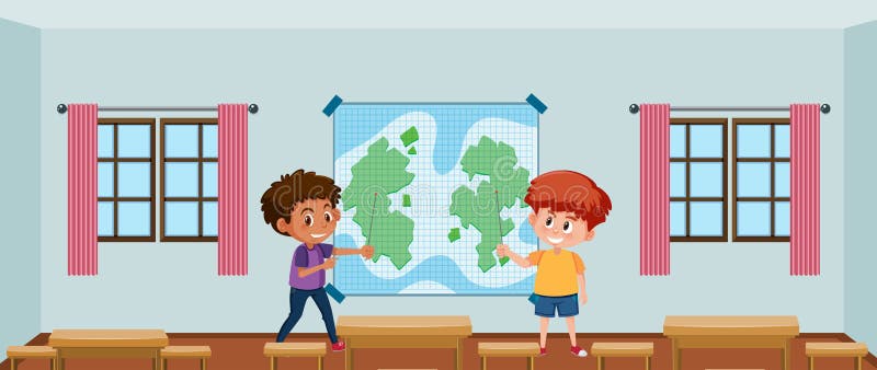 Student in geography class stock vector. Illustration of clip - 130824052